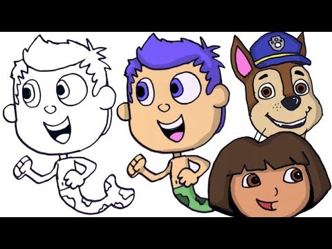 How to Draw Gil from Bubble Guppies - Coloring Nick Jr Doodles - YouTube