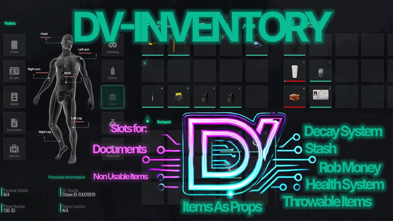 Qb-Core Inventory System : Dropped Items, Weapon Throwing, and More ...