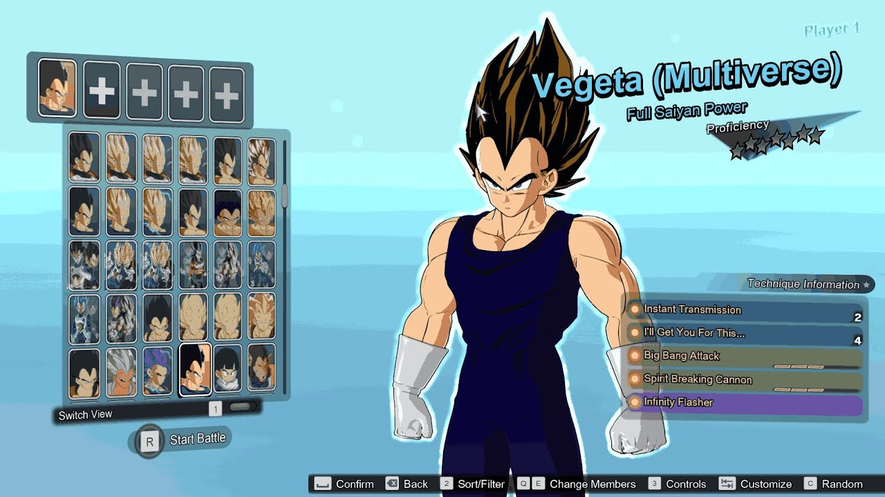 Dragon Ball Sparking Zero - Vegeta (Multiverse) Full Saiyan Power VS ...