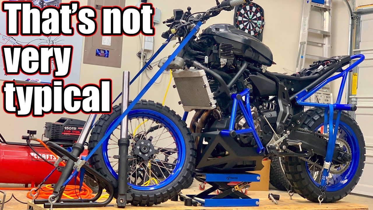 The Front Fell Off MT-07 Adventure Build 6 - YouTube