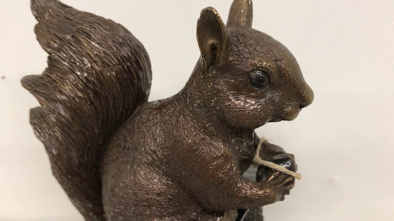 MI 36 Bronze Sculpture Squirrel on Branch 22x24cm - YouTube