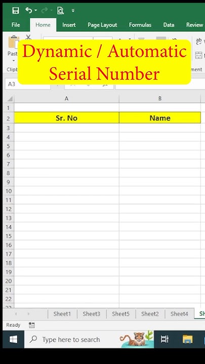 Fill dynamic / automatic serial numbers in excel #interviewquestions #exceltips #exceltips # ...