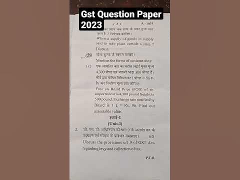 Bcom 3rd year gst question paper 2023 | #shorts #ytshorts #gstquestionpaper # ...