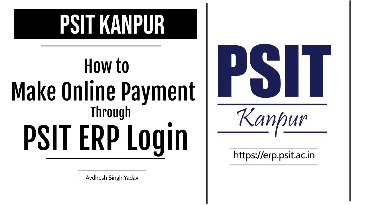 PSIT Kanpur | How to Make Online Payment through PSIT ERP Login ...