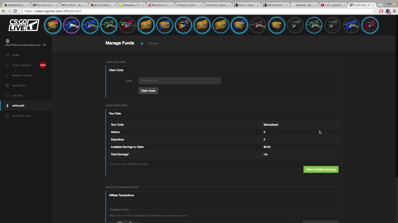Affiliate Code CSGOLive - YouTube