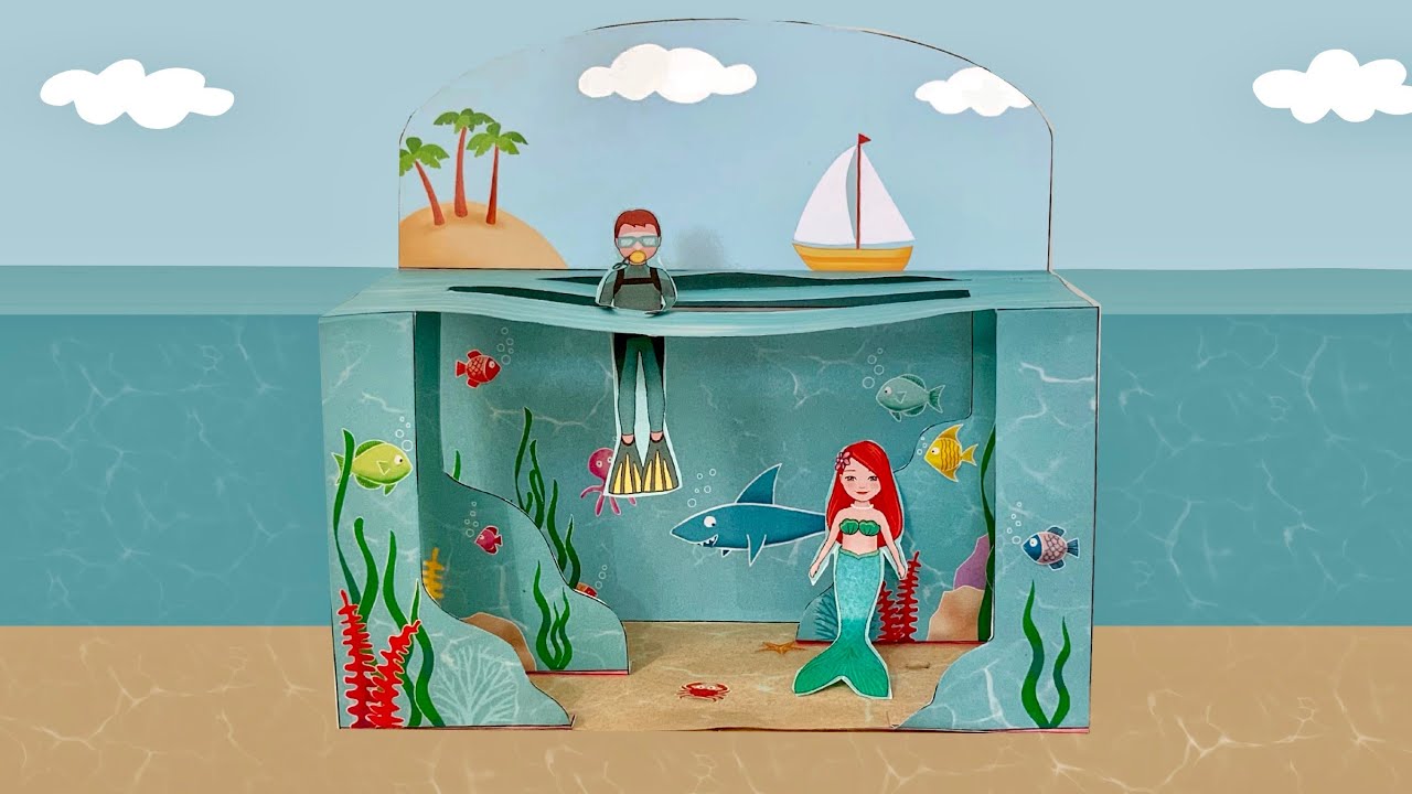 Fun Paper Sea Craft for Kids, Mermaid and Diver- Paper Characters - YouTube