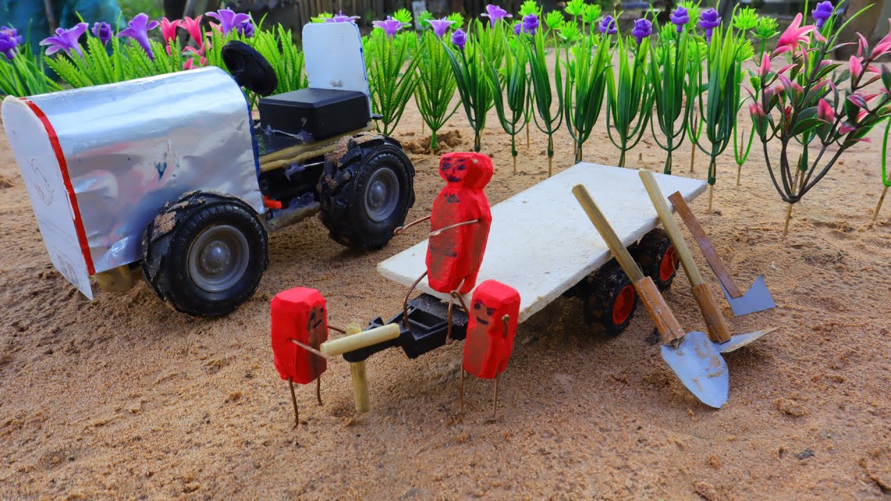 Diy Tractor cows video || There is a model for building a flyover - YouTube