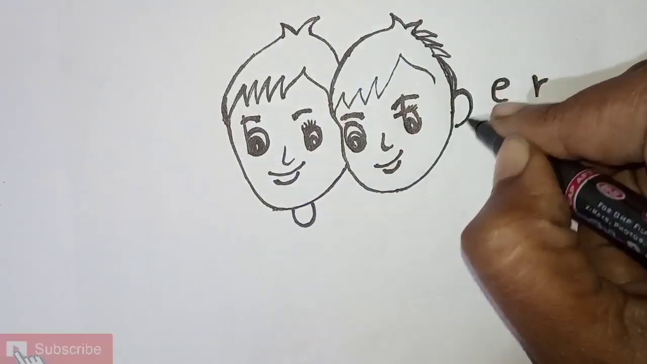 Brother Love's whatsapp Status by Riya tube// how to draw hugging ...