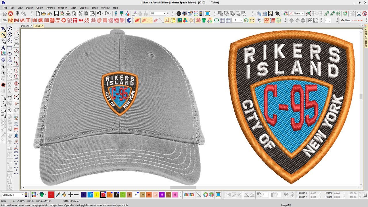 Rikers Island Embroidery logo for Cap - YouTube