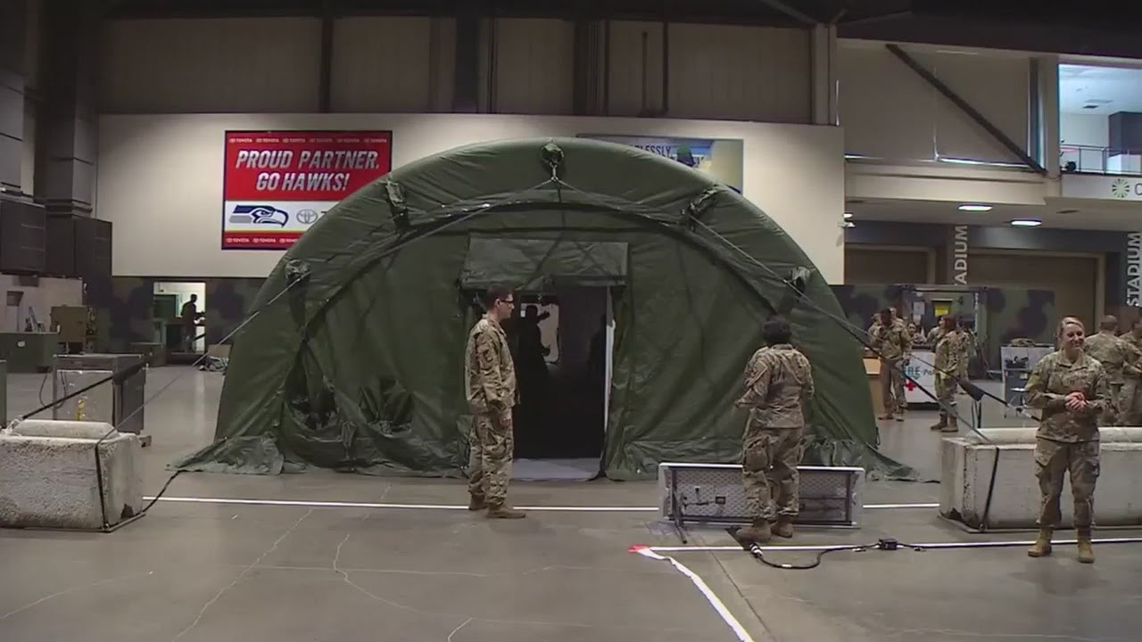 Fort Carson Soldiers Setting Up Field Hospital In Seattle - YouTube