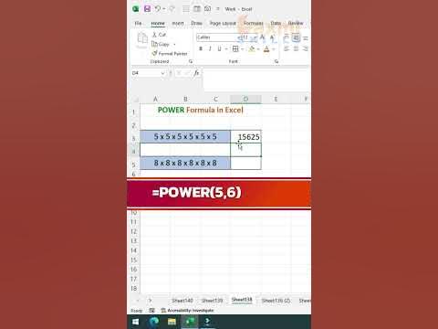 POWER Function MS Excel In Telugu | MS Excel In Telugu | #msexcelshorts - YouTube