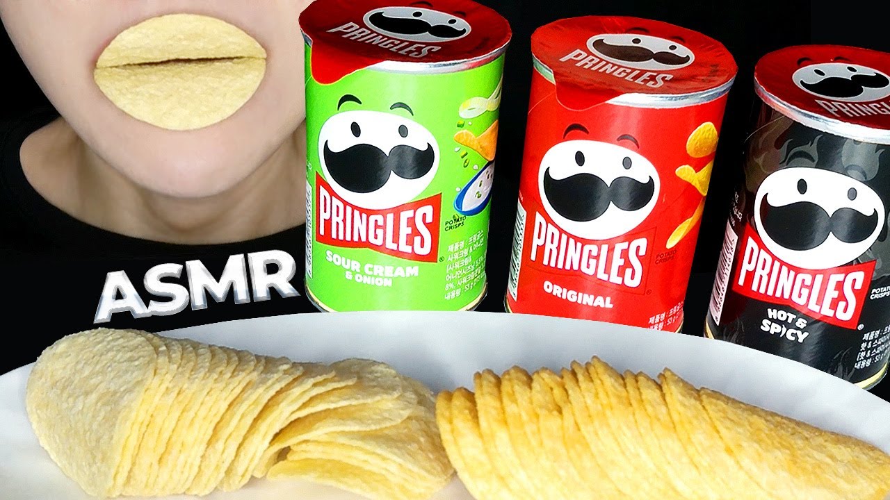 MUKBANG | PRINGLES ORIGINAL, ONION, SPICY SATISFYING CRUNCH EATING ASMR ...