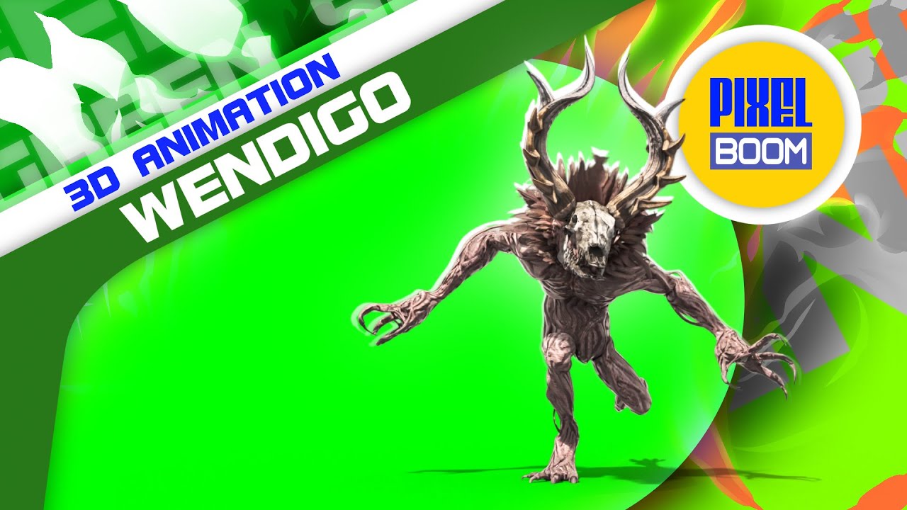 Green Screen Wendigo Mythological Creature 3D PixelBoom - YouTube