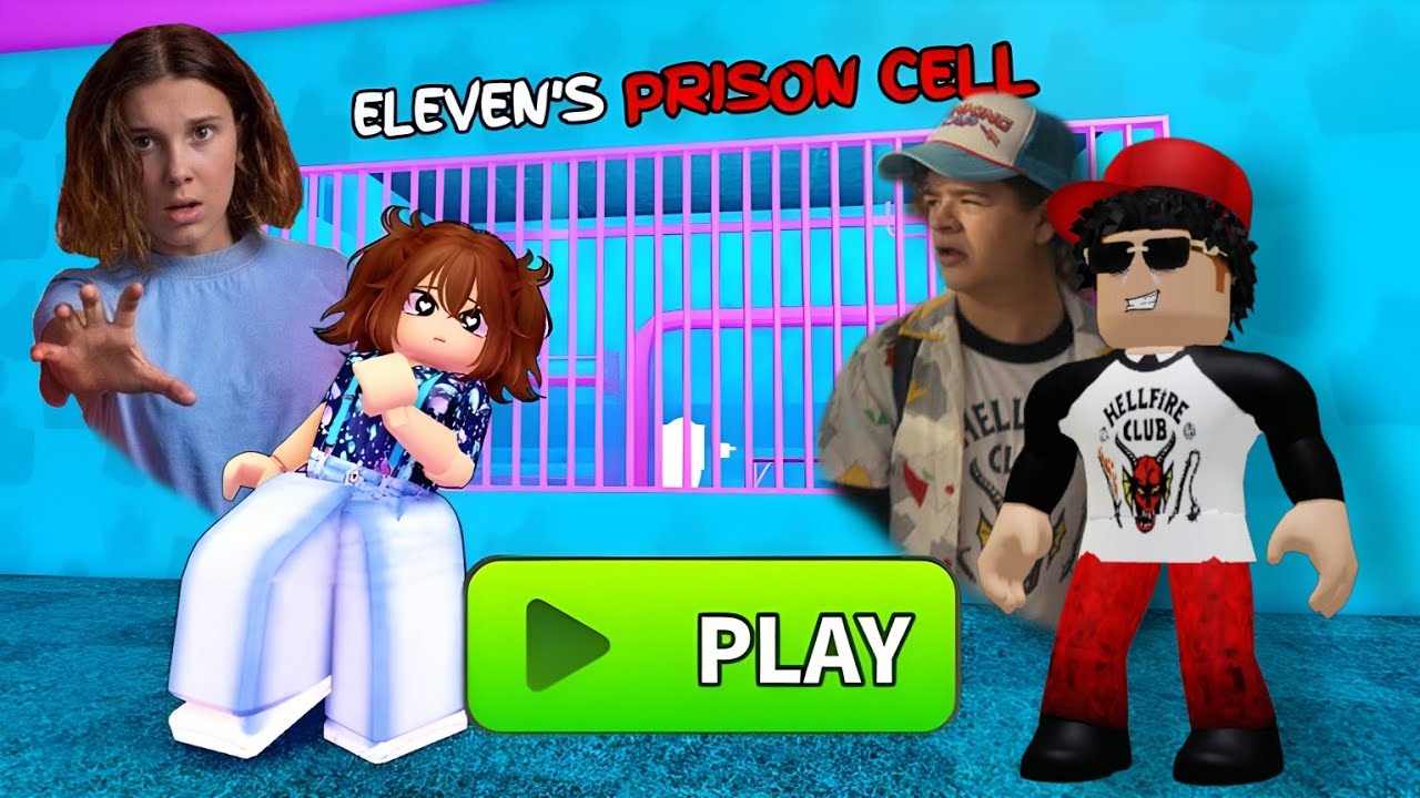 STRANGER THINGS PRISON RUN! (OBBY!) - ELEVEN VS DUSTIN - YouTube