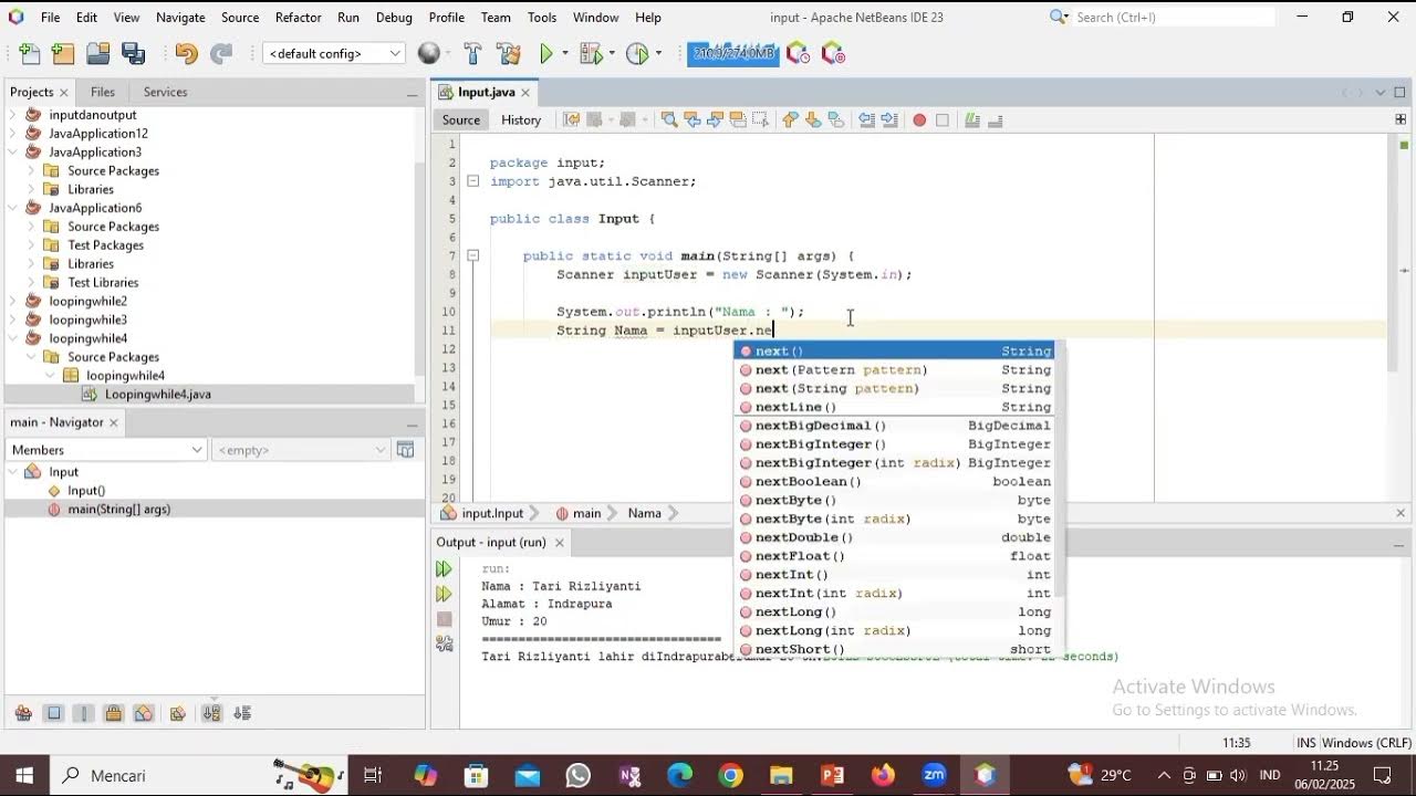 INPUT DAN OUTPUT PADA JAVA - YouTube