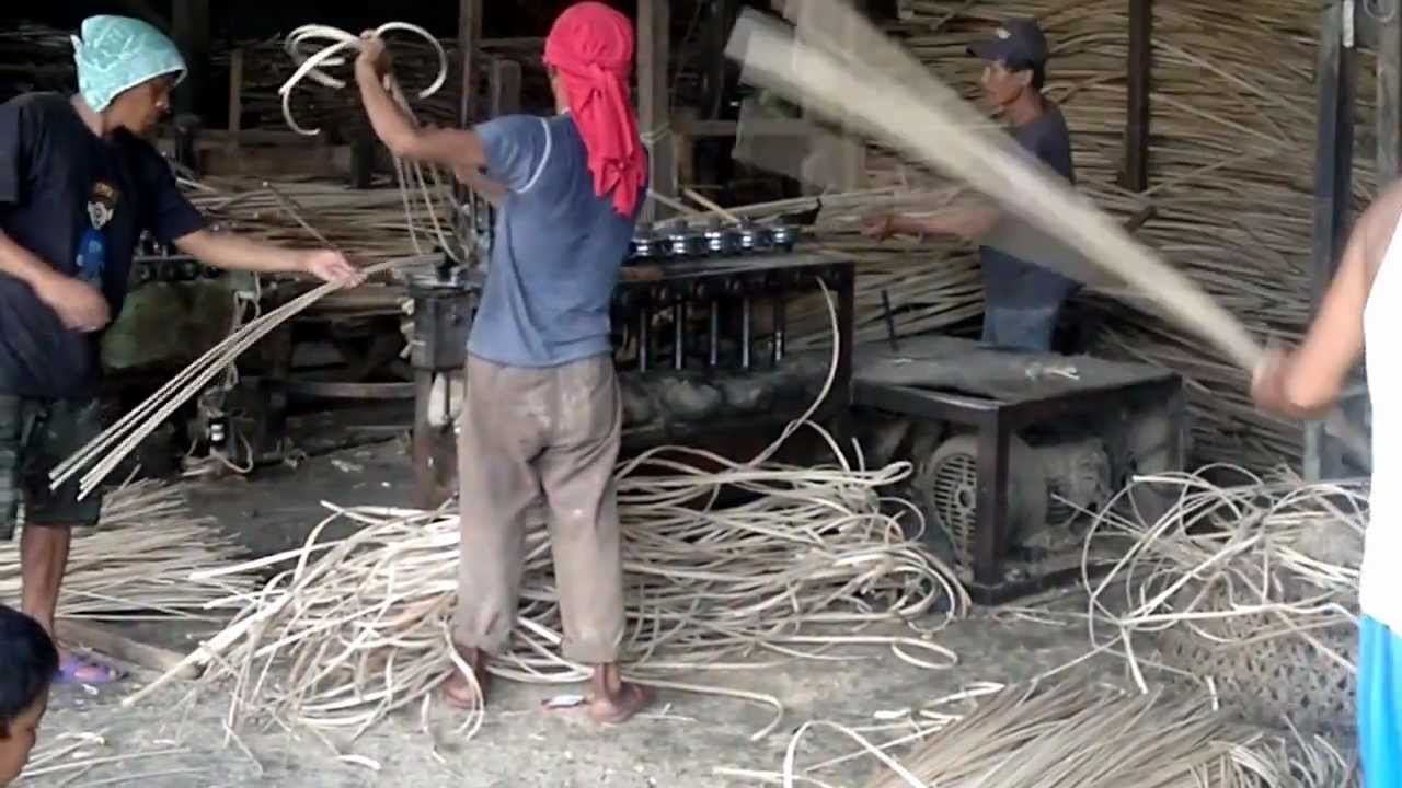 Rattan wicker making in the Philippines - YouTube