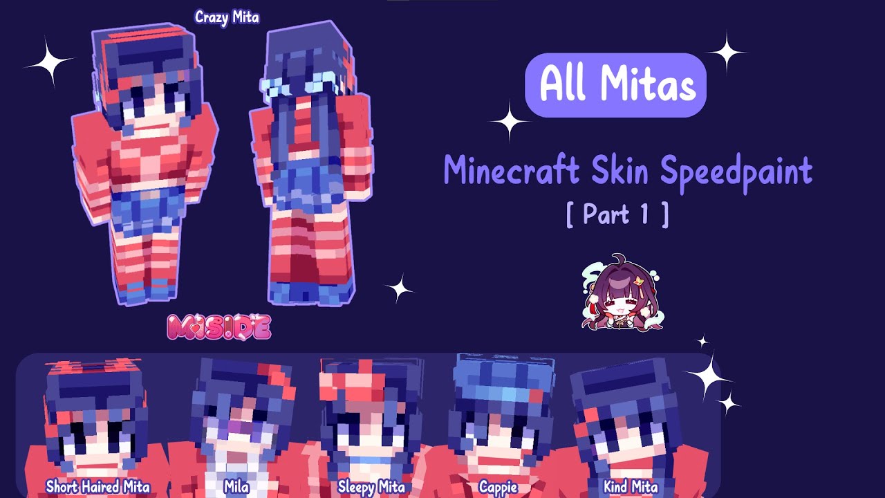 All Mitas (Miside) ~ Minecraft Skin Speedpaint | [Part one] - YouTube