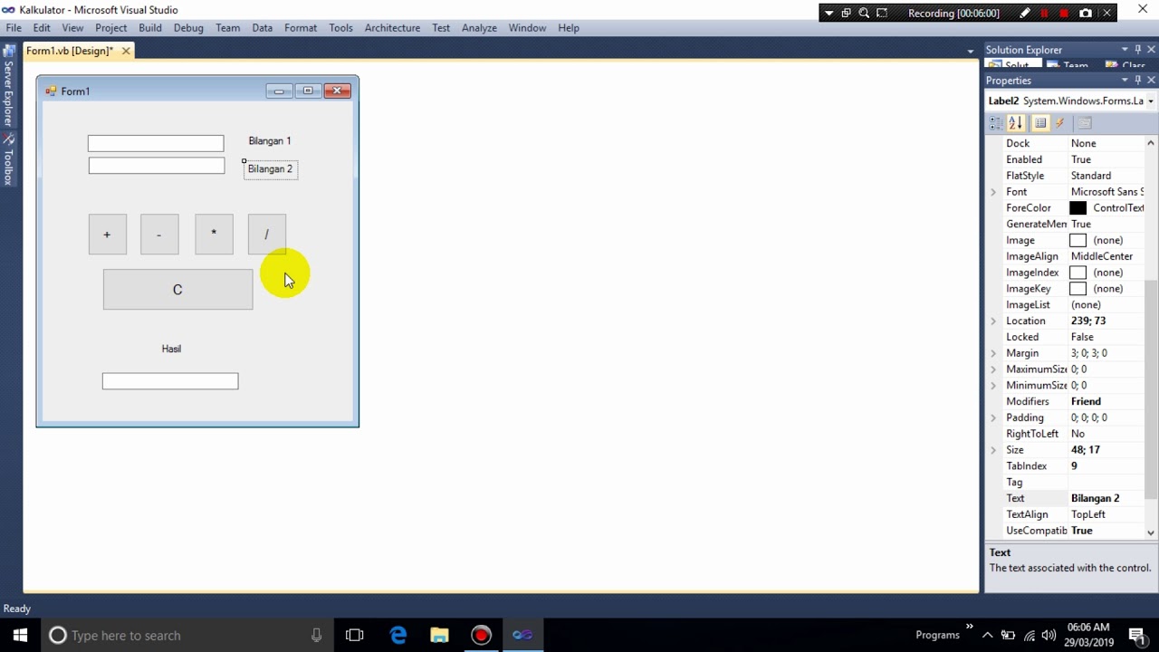 Pembuatan aplikasi kalkulator yang sederhana Menggunakan visual studio ...