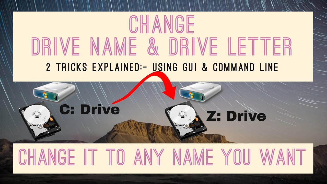 How To Change Drive Name & Drive Letter | Explained using GUI And CMD ...