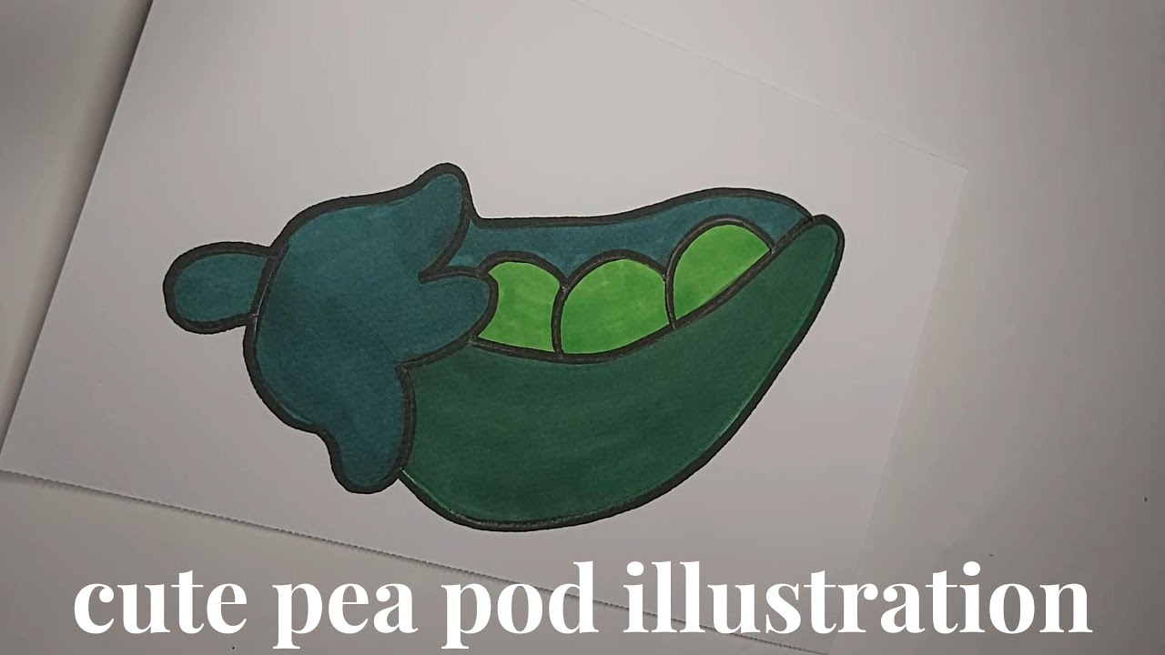 Drawing a Fresh Green Pea Pod 🌿 | Calm Marker Art & Creative Relaxation ...