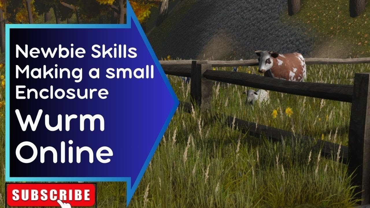 Wurm Online - Simple Wooden Enclosure - Newbie Skills - YouTube