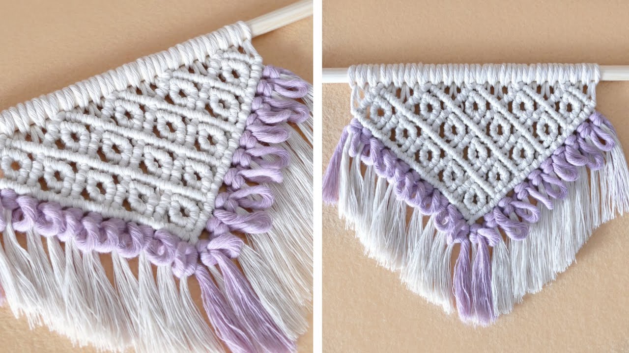 Diamond Mesh Macrame Wall Hanging & Tablecloth Pattern | DIY - YouTube