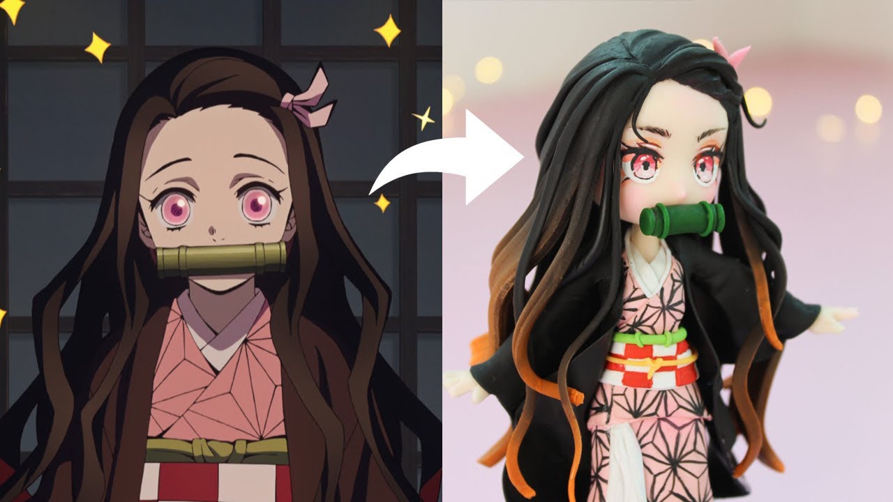 Nezuko Kamado made by clay | Demon Slayer | Figure tutorial | Biscuit ...