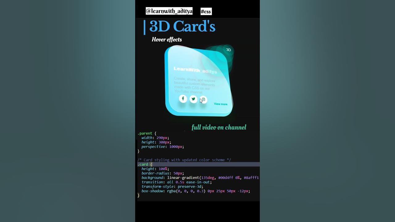 3D Cards #html #css #cssshorts #webdesign #3dcards #responsivedesign #programming - YouTube