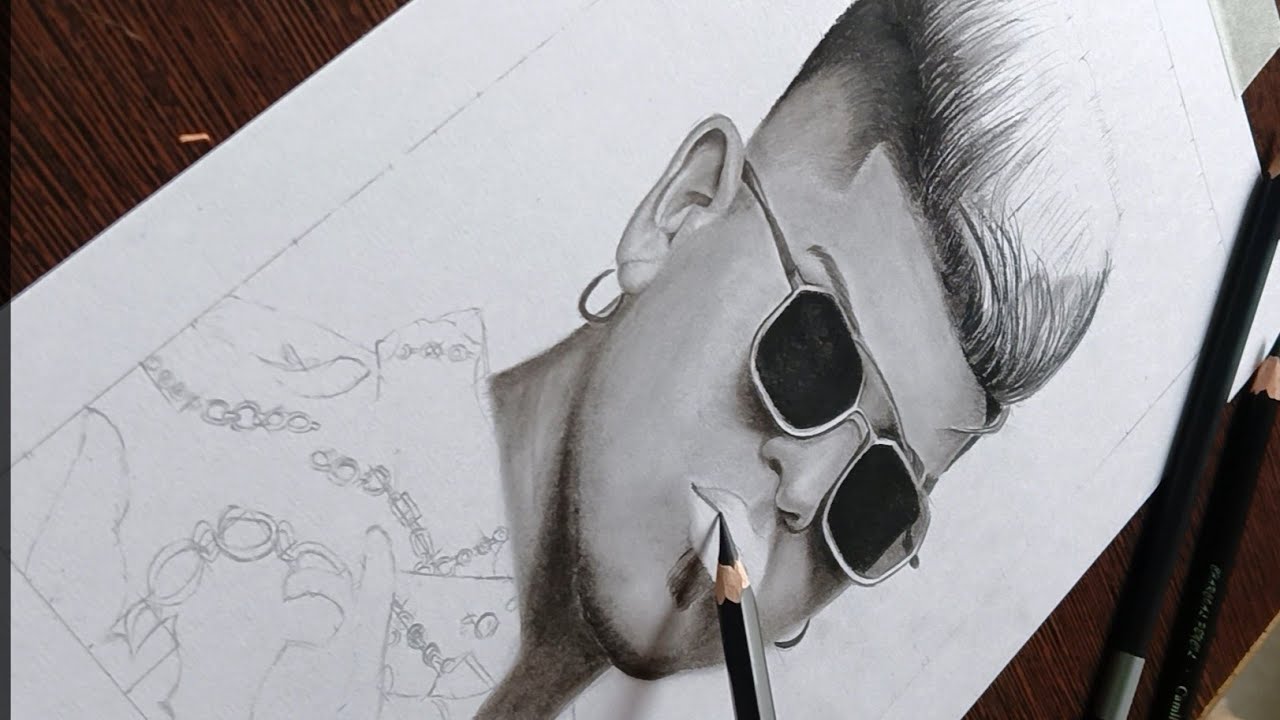 HOW I Draw A Rising Star Raka With Charcoal Pencils Part-1 | Time Lapse ...