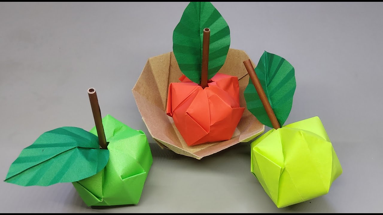 AN EASY APPLE ORIGAMI | How to Make Paper Apple | DIY ORIGAMI Fruits ...