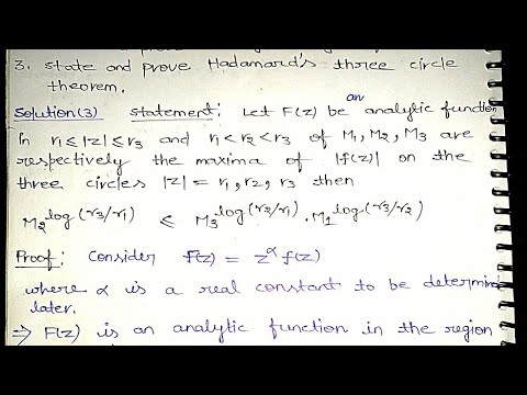 Hadamard's three circle theorem| Advanced Complex Analysis| MSc Second ...