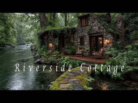 Mystical Riverside Cottage – Healing Meditation Music – Peaceful Rain & Flowing Water Sounds