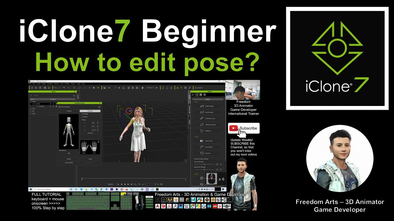 How to Edit Pose - iClone 7 Tutorial - YouTube