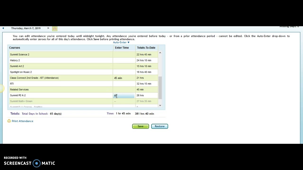 Entering Attendance Manually in the OLS - YouTube