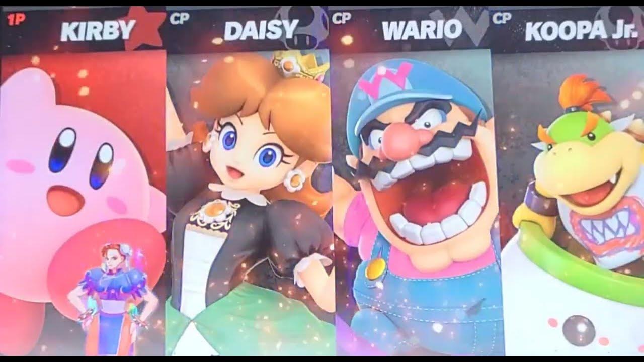 Super Smash Bros. Ultimate Kirby vs. Daisy vs. Wario vs. Bowser Jr. (Kirby got revenge on Daisy ...