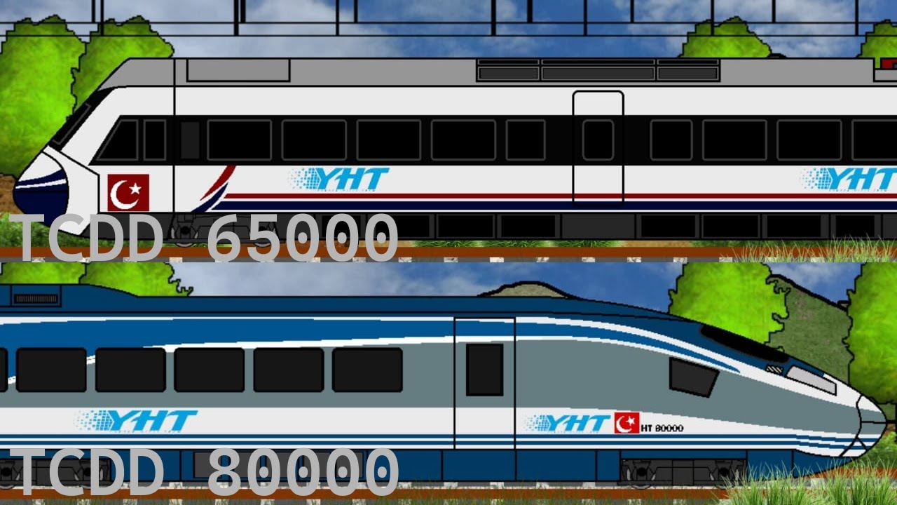 YHT TCDD HT 65000 & 80000 High Speed Train (Train Animation Turkiye ...