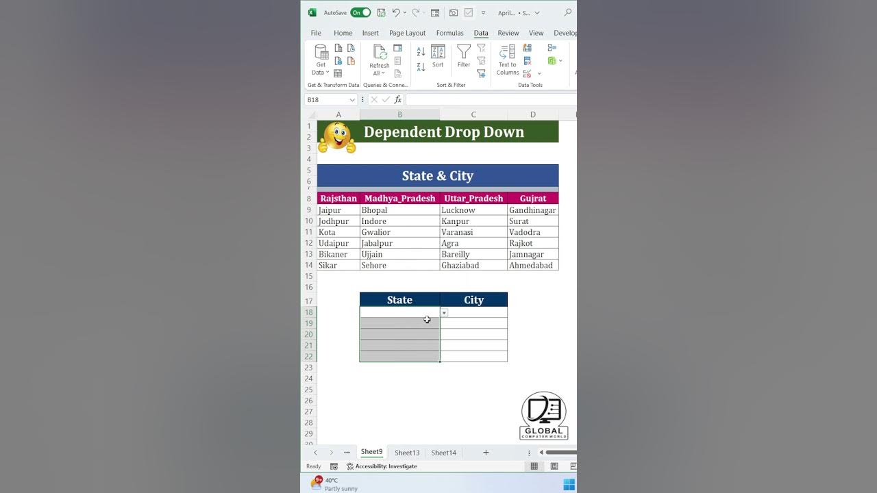 How to Create a Dynamic Dependent Drop Down List in Excel? #excel #exceltips #exceltutorial # ...