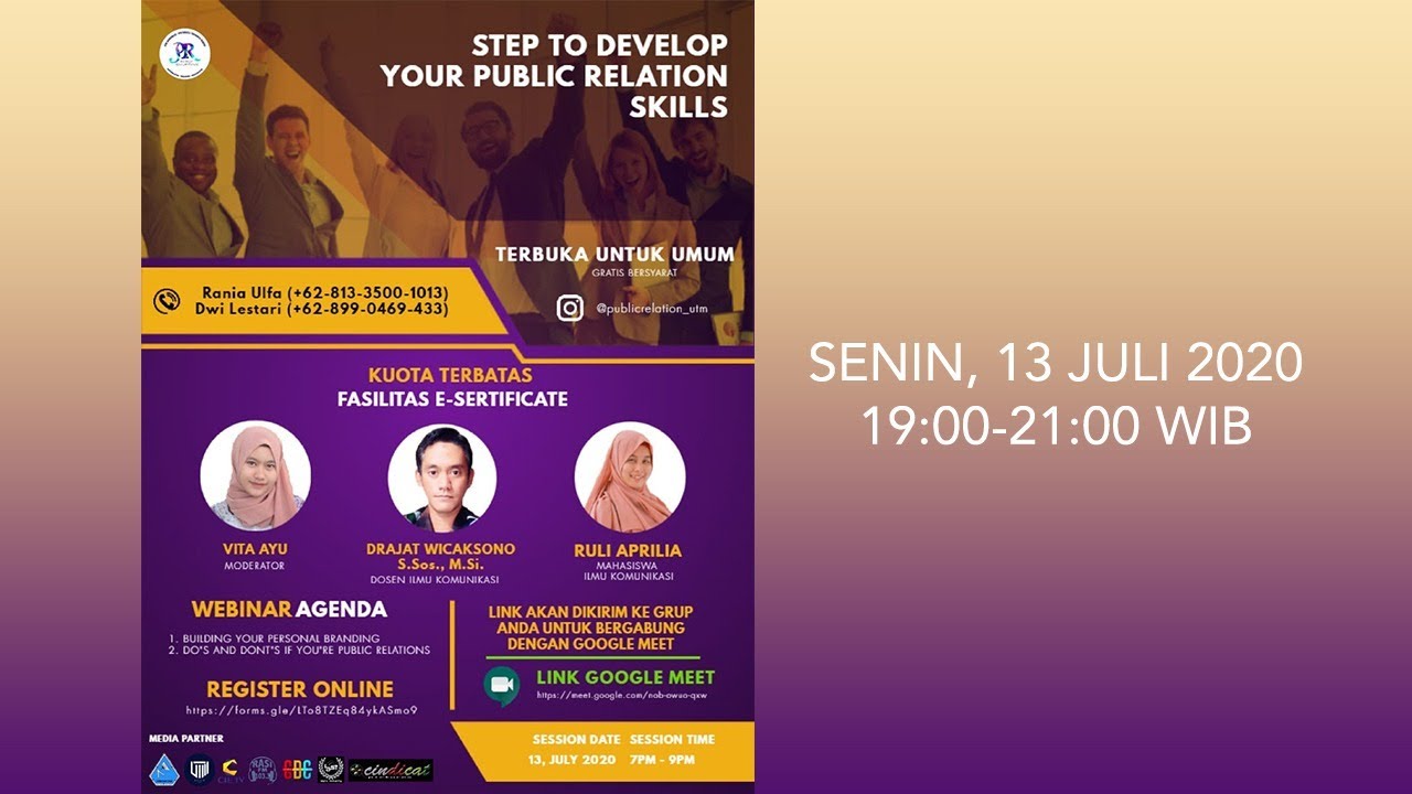 LIVE STREAMING - SEMINAR ONLINE " STEP TO DEVELOP YOUR PUBLIC RELATION ...