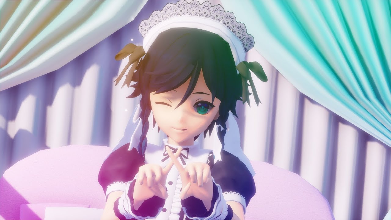 【MMD Genshin Impact】『Dazzling World』Venti Maid Outfit Test - YouTube