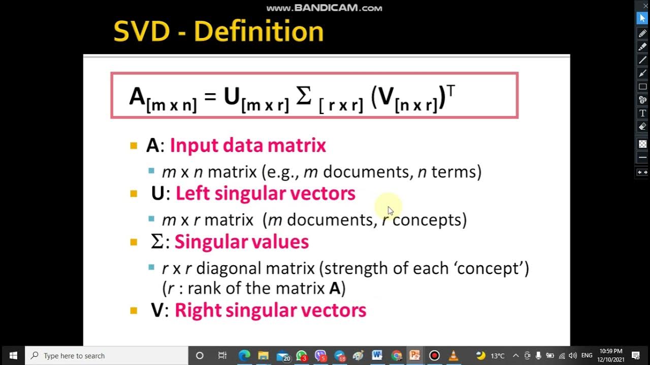 Dimensionality Reduction Part 2 SVD - YouTube