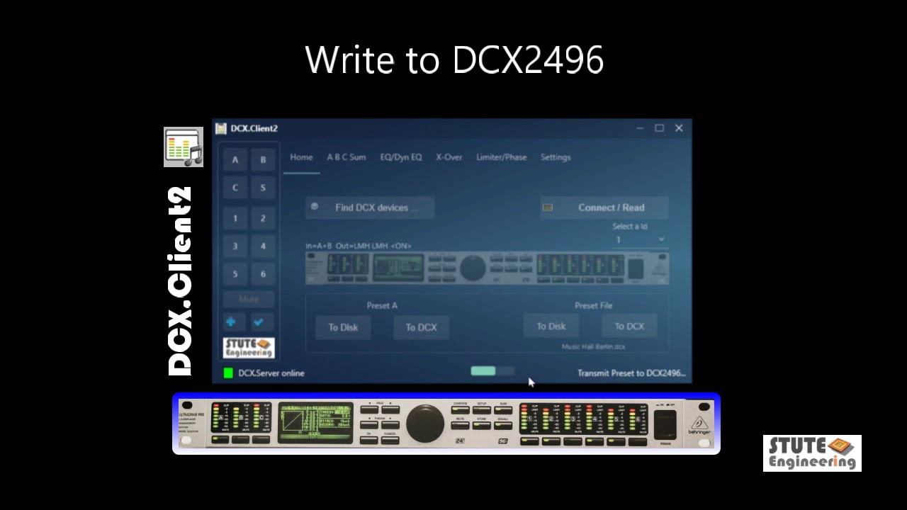 DCX.Client 2: Store / re-load DCX2496 setups via WiFi and names, e.g ...