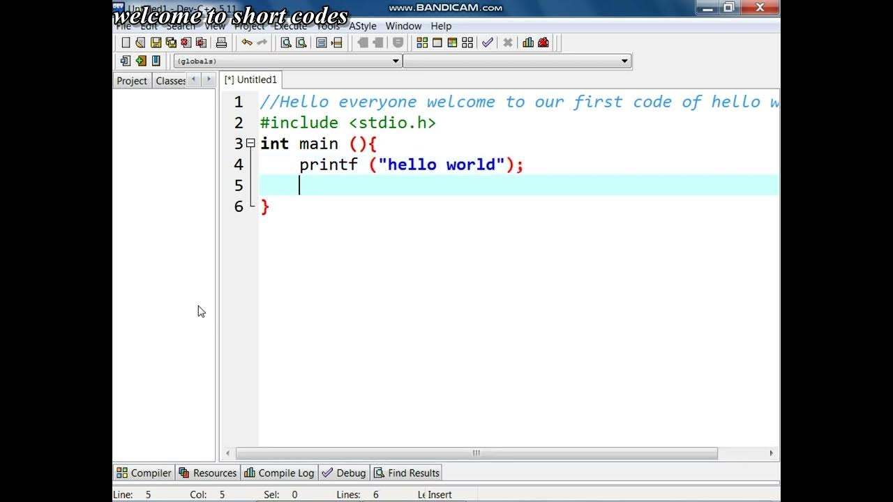 HELLO WORLD program in C programing - YouTube