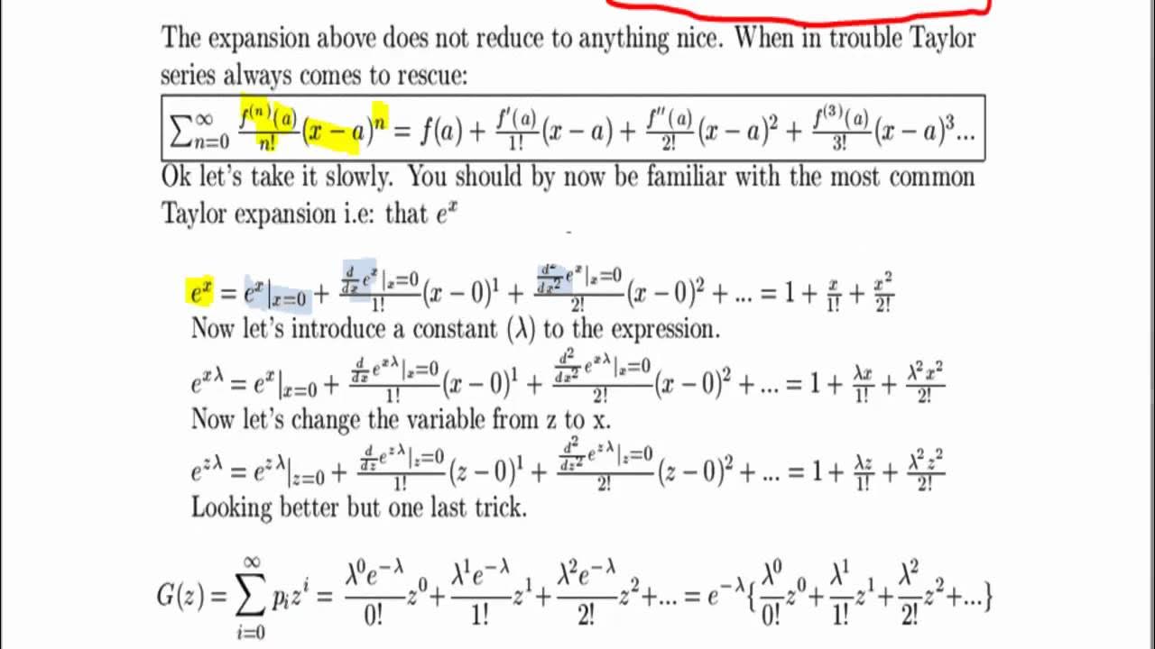 Probability Generating Function #3 Poisson - Derivation - YouTube