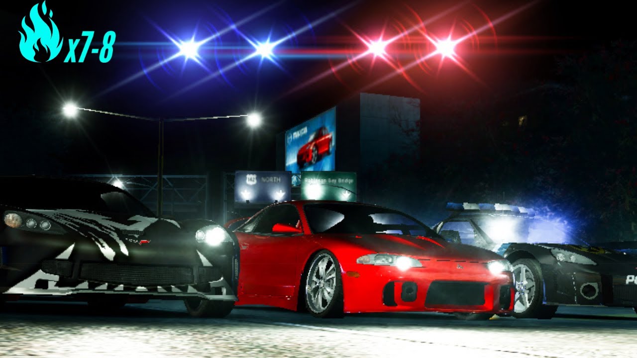 NFS Carbon | Mitsubishi Eclipse GSX Heat 7-8 Relentless Pursuit - YouTube