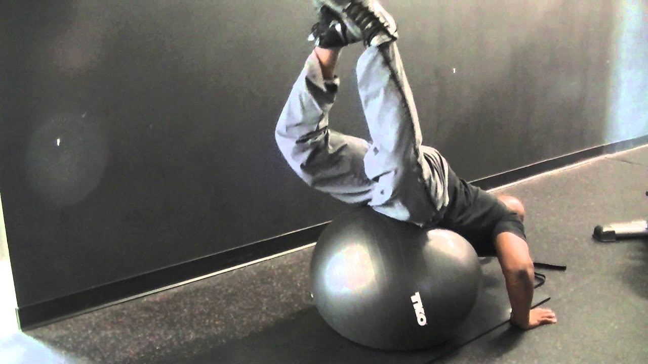 Stability Ball Frog Kicks - YouTube