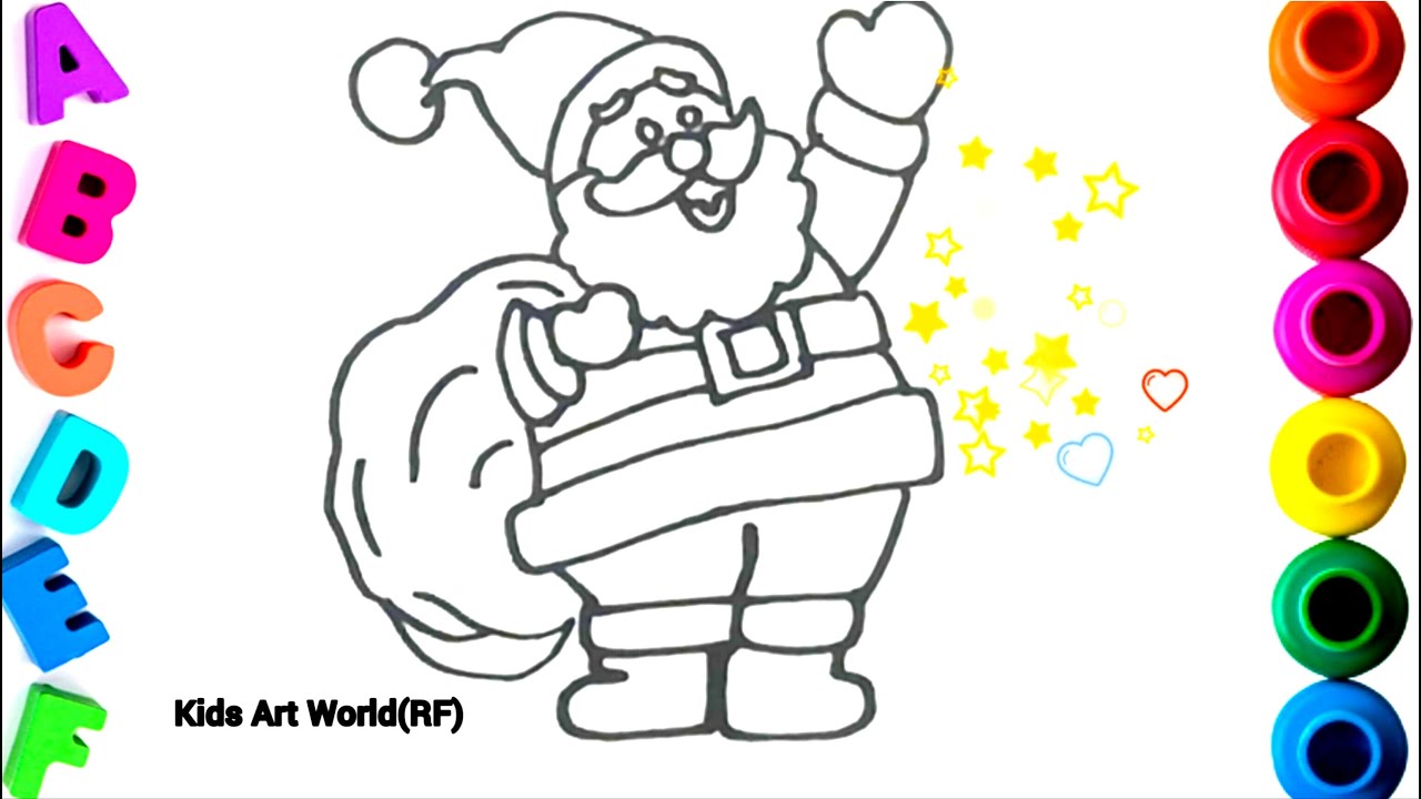 HOW TO DRAW SANTA CLAUS 🎅|STEP BY STEP| EASY DRWING & COLORING FOR KIDS ...