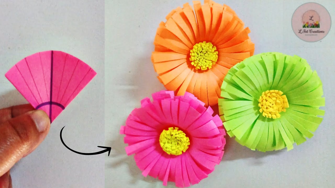 How To Make Very Easy & Simple Paper Flowers 🌸 | Paper Flower Ideas ...
