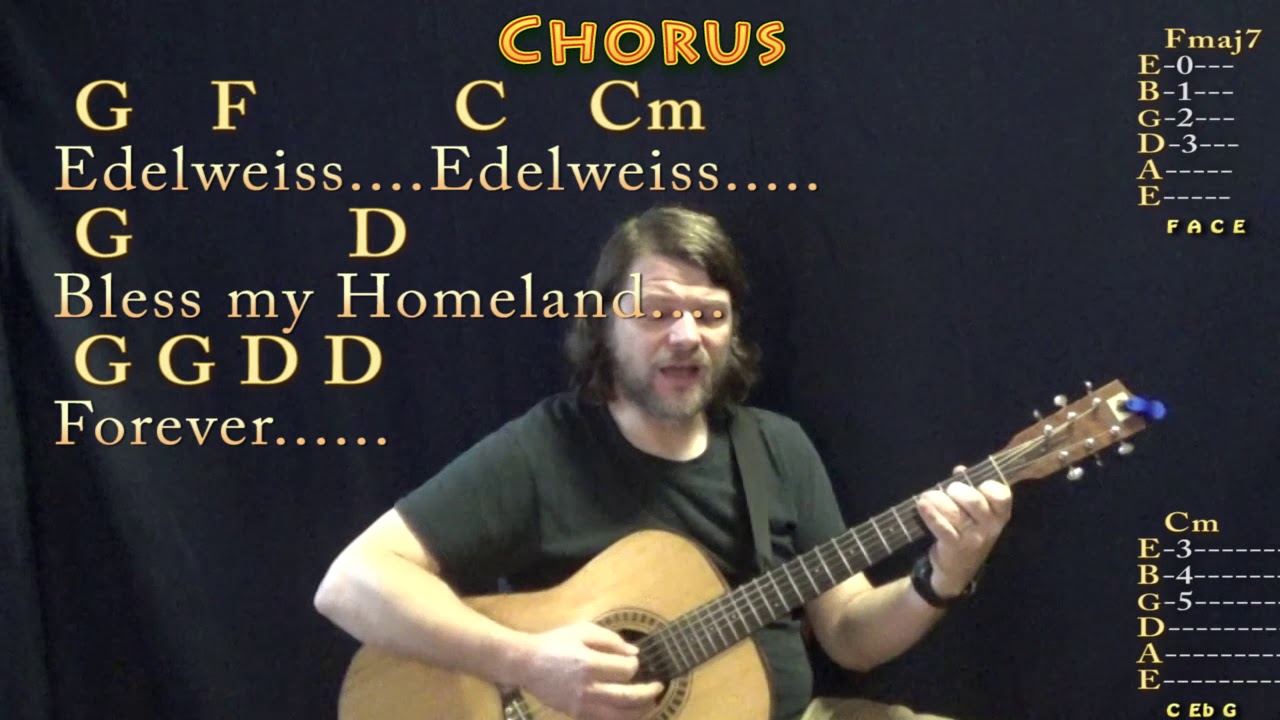 Edelweiss (The Sound of Music) Guitar Cover Lesson in G with Chords ...