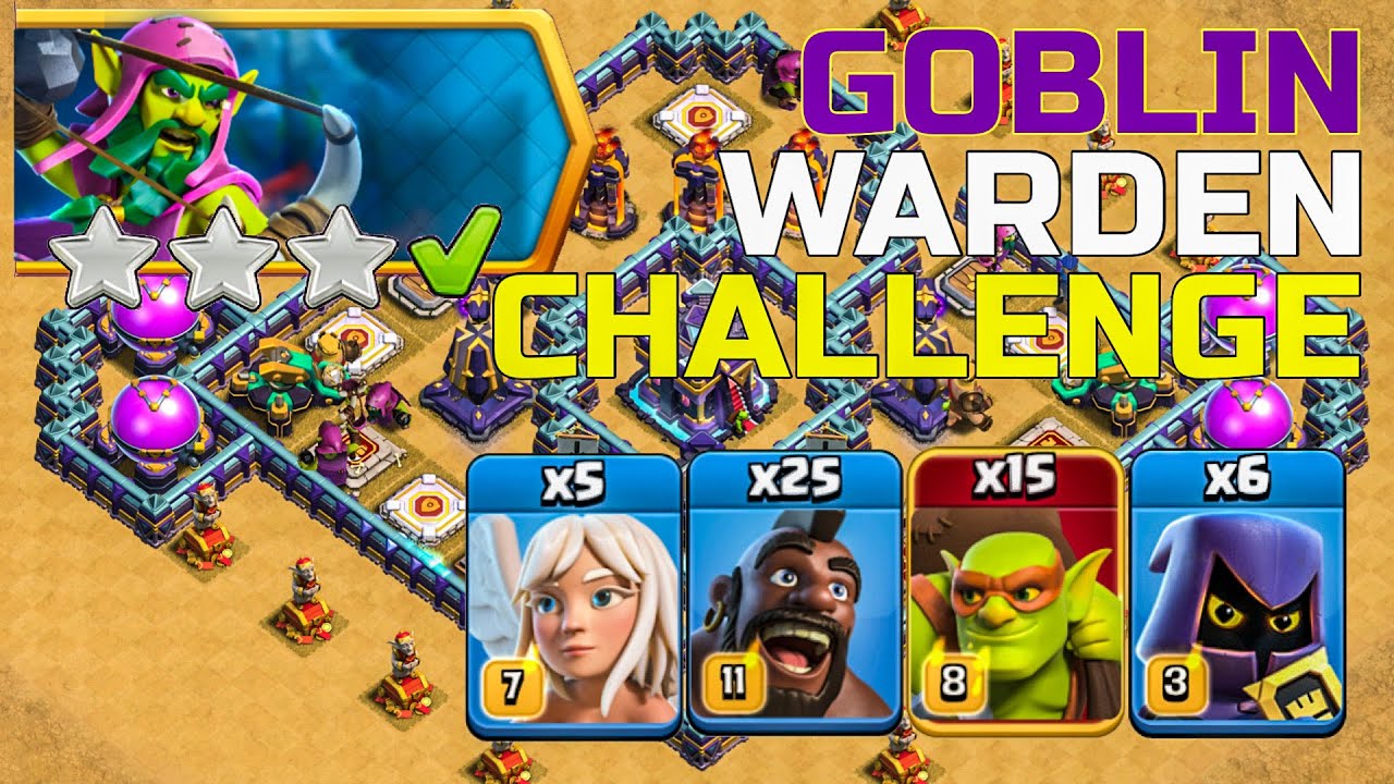 Simple 3 Star Vs GOBLIN WARDEN CHALLENGE! Clash of Clans - YouTube