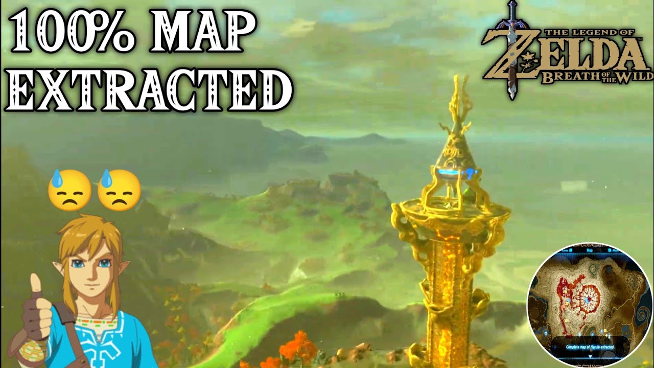 Complete Map of the Hyrule Extracted - Zelda breath of the wild - YouTube